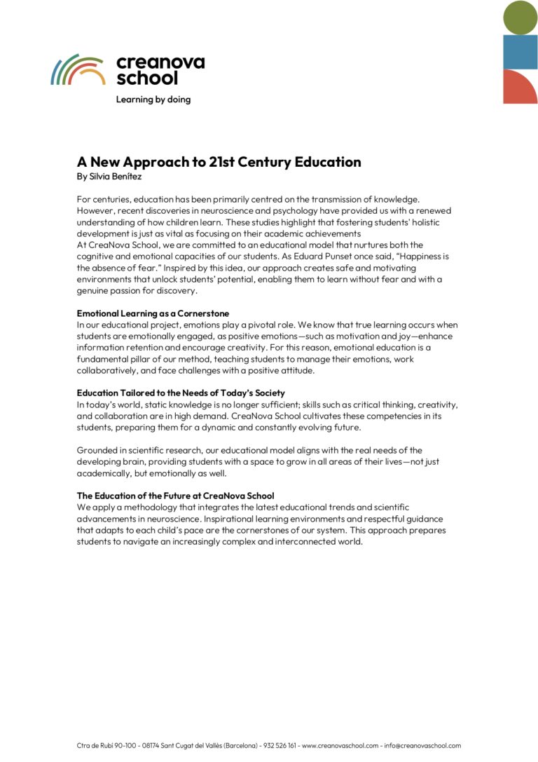 A New Approach to 21st Century Education | ENG - CreaNova School